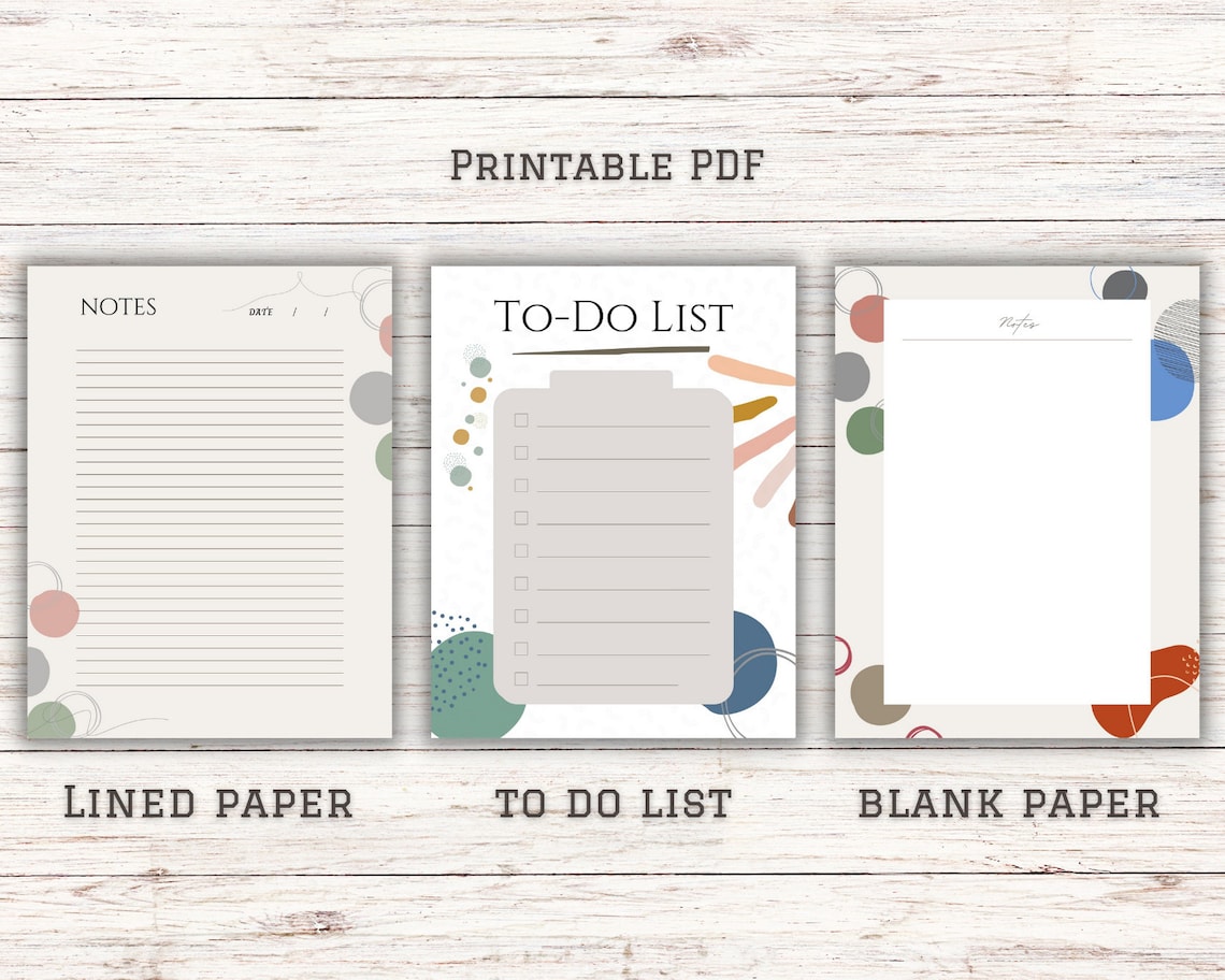 To Do List Printable, Lined Paper Printable, Blank Paper Template, US ...