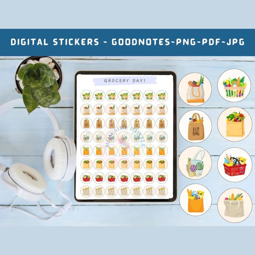 Grocery Stickers, Grocery Shopping, Daily Planner Stickers, Shopping ...