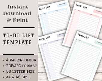 To Do List Printable, Lined Paper Printable, Blank Paper Template, US ...