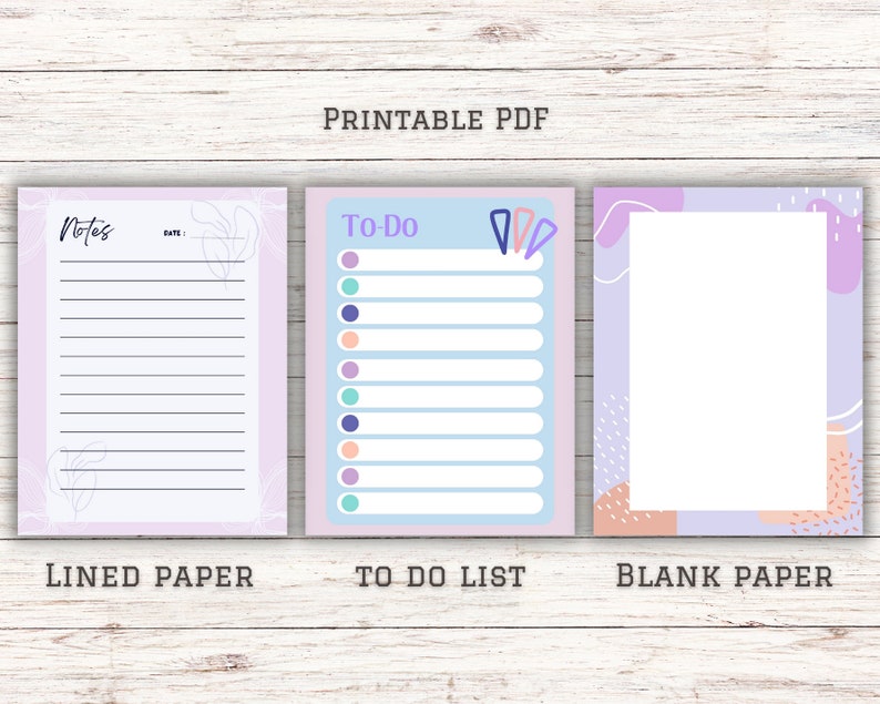 Daily to Do List Printable, Dot Grid Lined Paper Printable, Blank Paper ...
