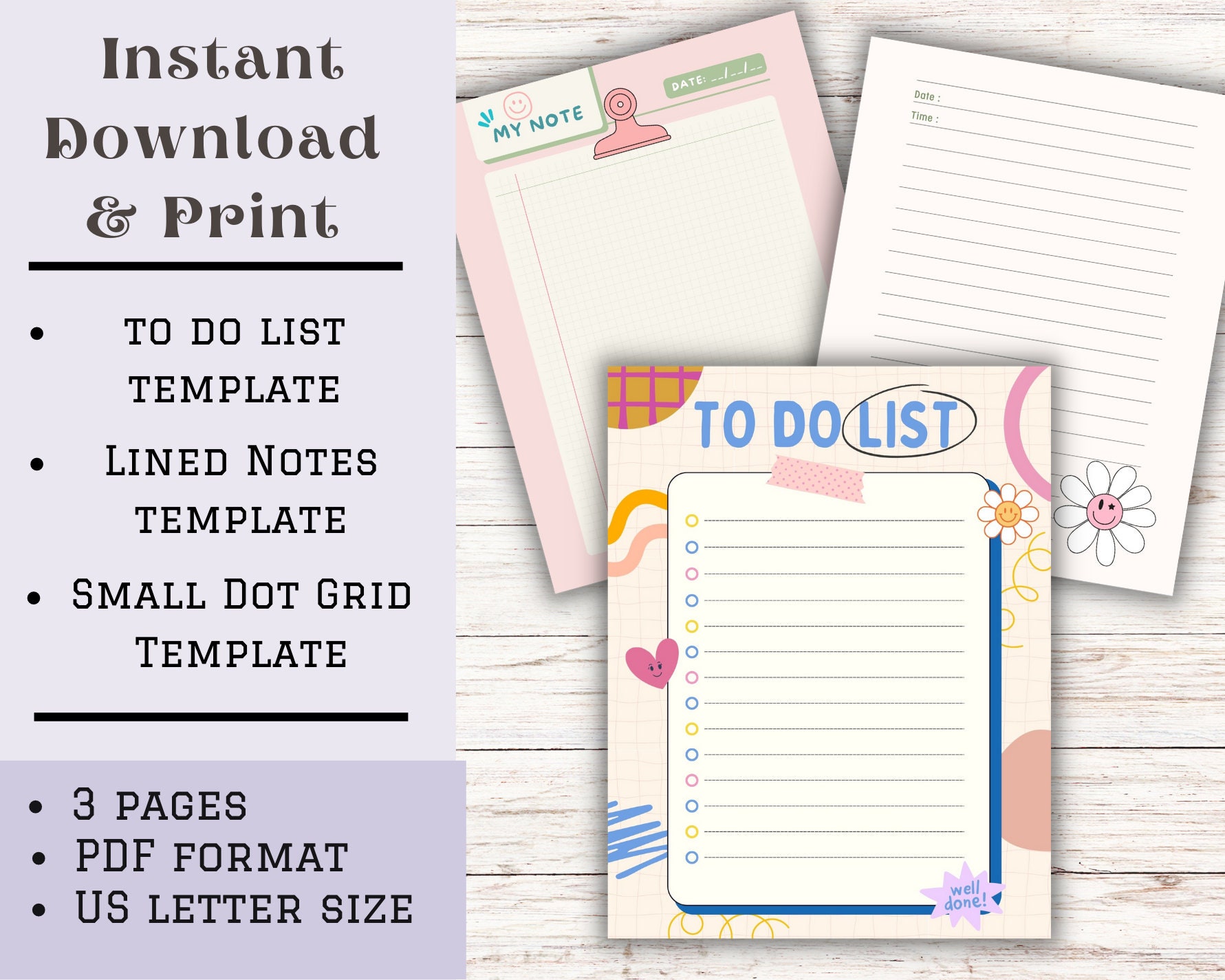 Daily to Do List Printable Lined Paper Printable Small Dot - Etsy Australia