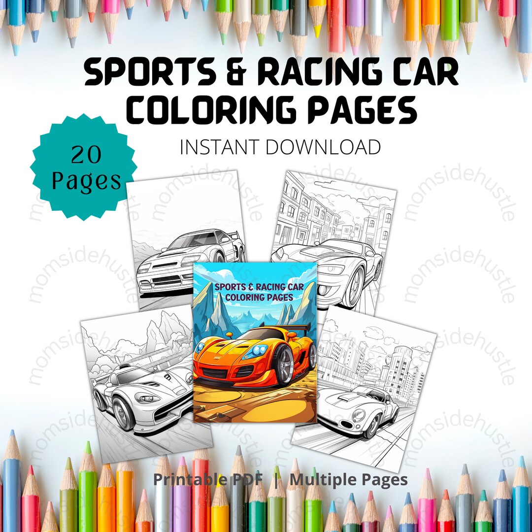 Sports Car and Racing Car Colouring Pages for Kids, Car Printable ...