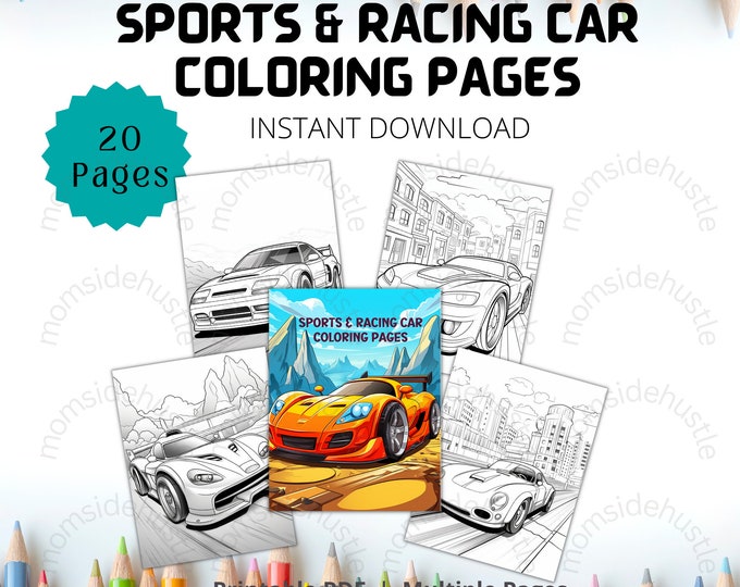 30 Cool Car Coloring Book Pages, Coloring Pages for Kids and Adults ...
