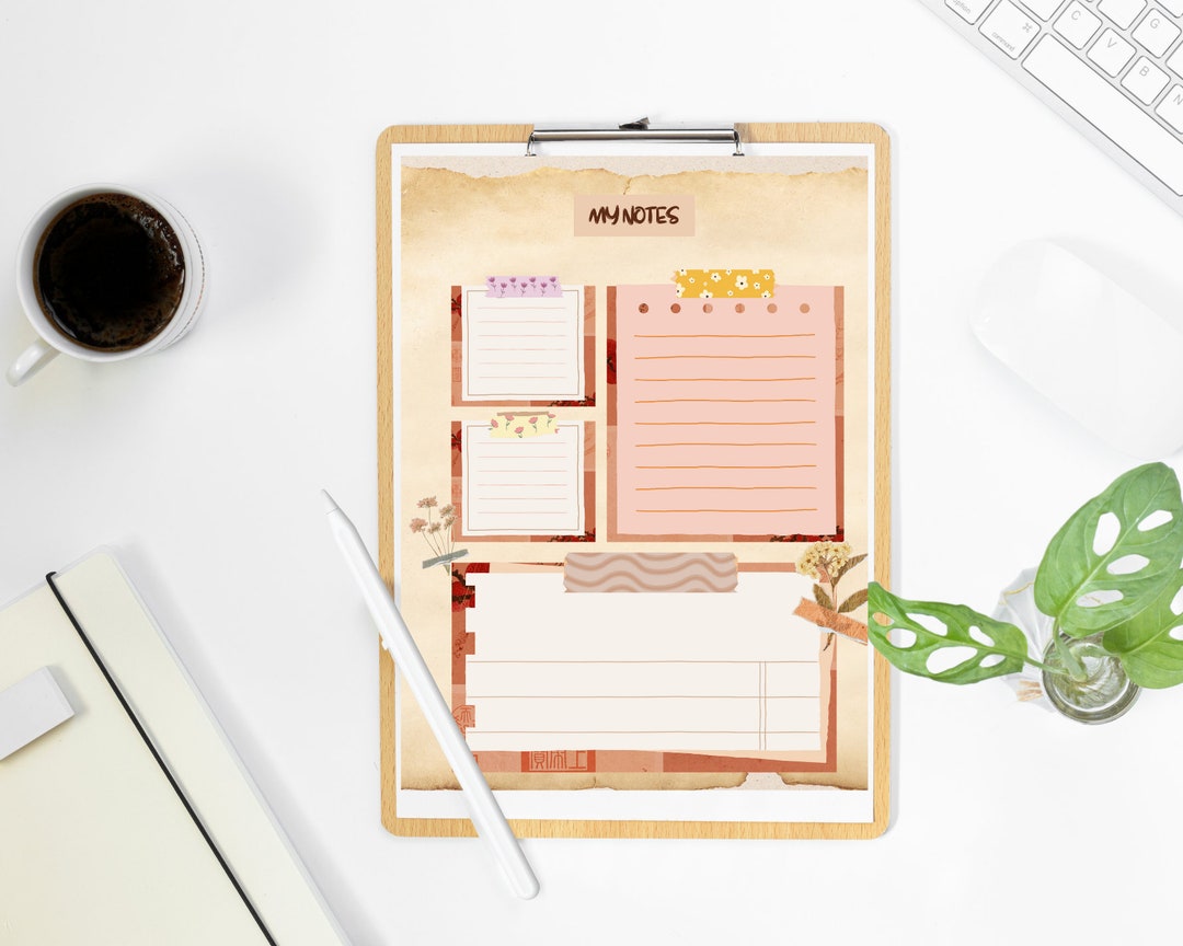 Plantilla de notas imprimible, plantilla de notas minimalista, carta de ...
