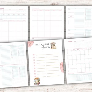 Daily Study Planner Printable, Study Tracker Planner Template ...
