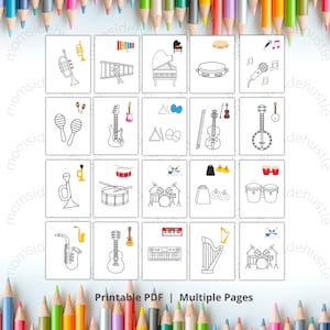 Music Instrument Colouring Pages for Kids, Big Interior Coloring Pages ...