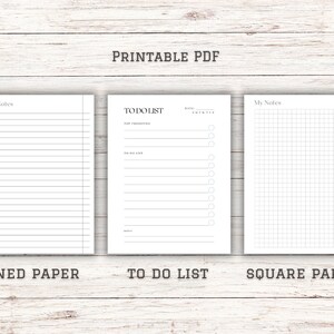 Minimalist to Do List Printable, Lined Paper Printable, Square Grid ...