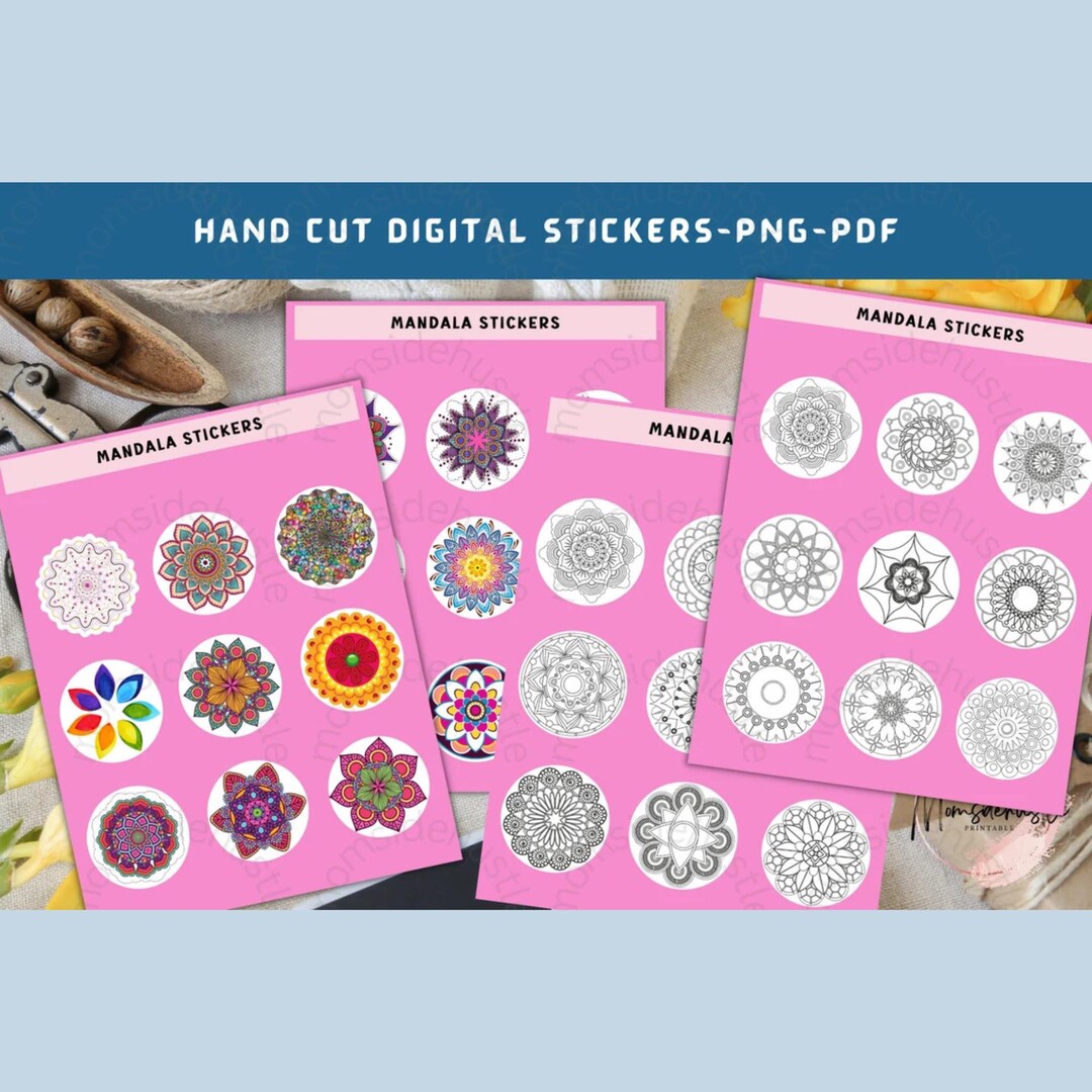 Mandala Stickers and Mandala Coloring Stickers, Journal Stickers ...