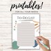 To Do List Printable, Lined Paper Printable, Blank Paper Template, US ...