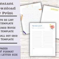 Minimalist to Do List Printable, Lined Paper Printable, Square Grid ...
