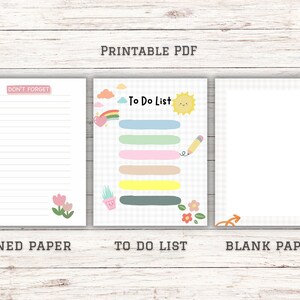 Decorative to Do List Printable, Lined Paper Printable, Blank Paper ...