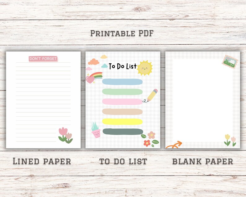 Decorative to Do List Printable Lined Paper Printable Blank - Etsy