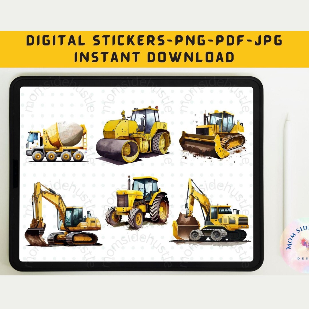 Construction Vehicles Stickers, Scrapbooks Stickers, Wall Arts ...
