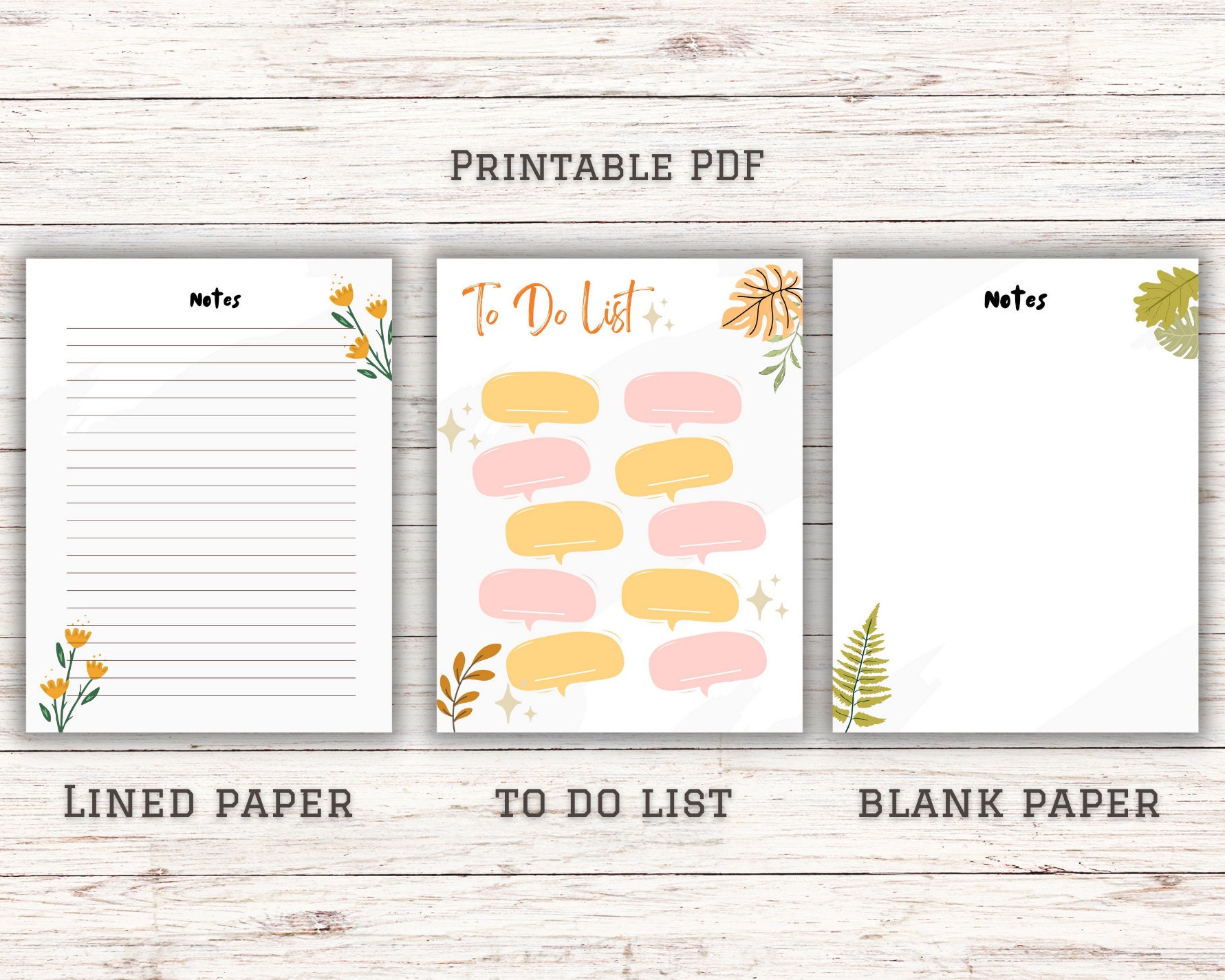 Daily to Do List Printable, Lined Paper Printable, Blank Paper Template ...