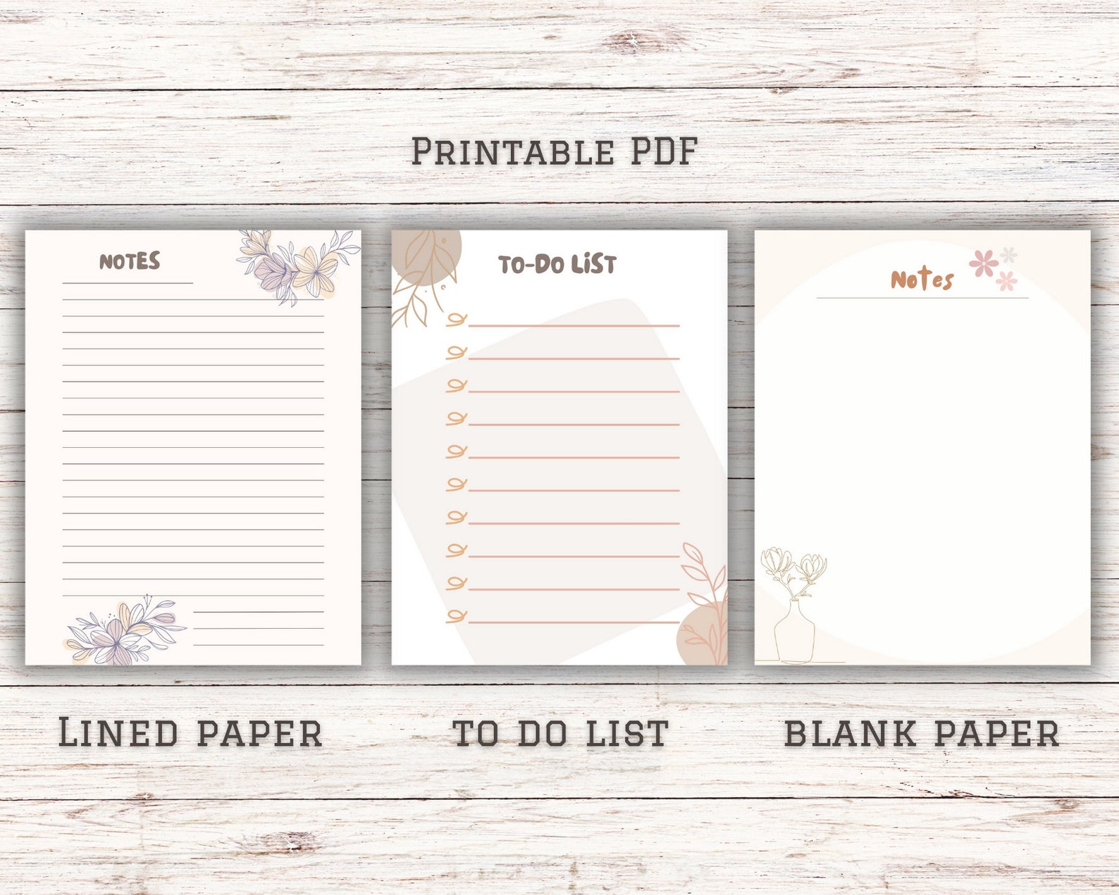To Do List Printable, Lined Paper Printable, Blank Paper Template, US ...