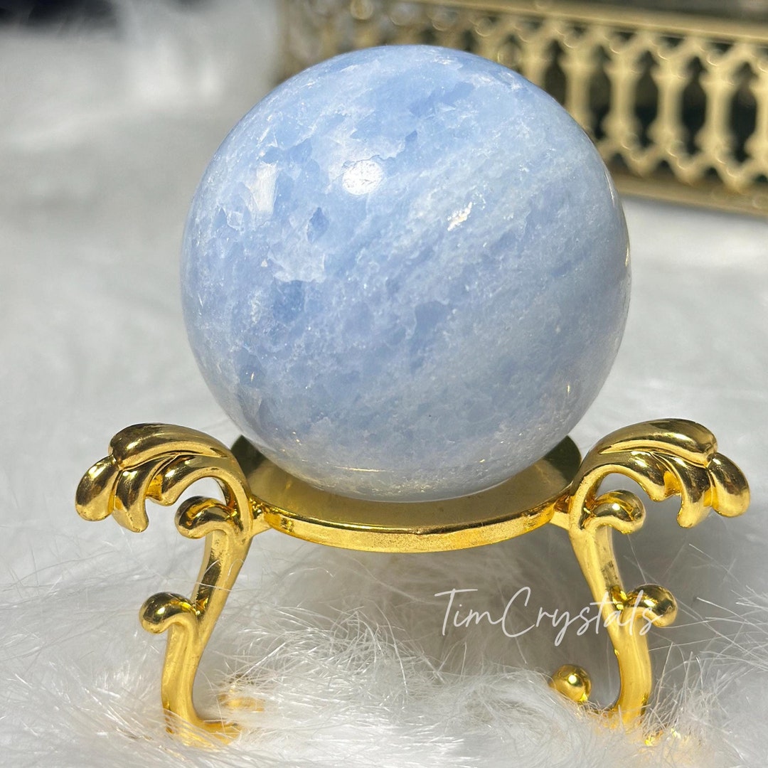 Natural Celestite Crystal Sphere, Blue Celestite Ball, Home Decor 47mm ...