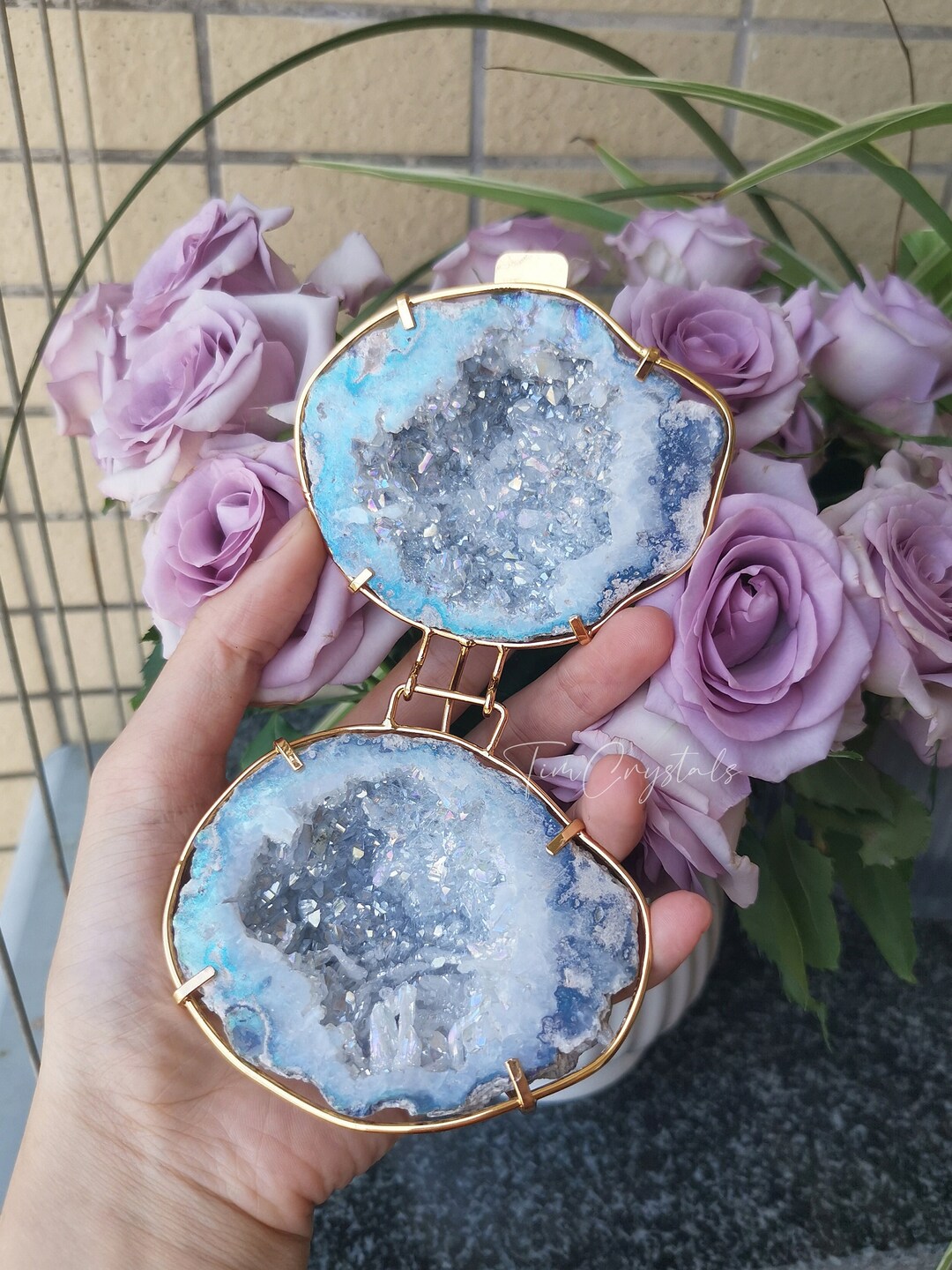 Quality Aura Crystal Geode Ring Box, Engagement Wedding Ring Crystal ...