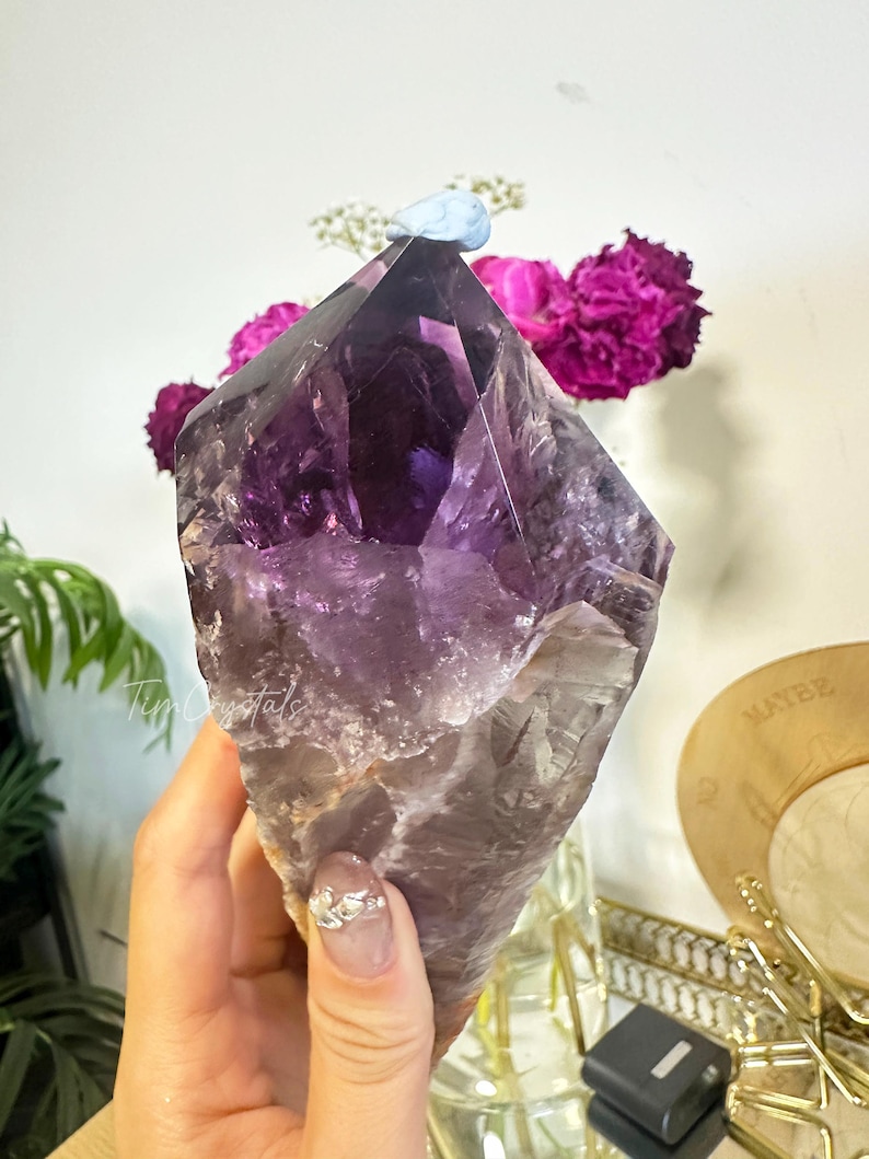 Natural Raw Amethyst Tooth, Purple Brazil Amethyst Wand, Rare Amethyst ...