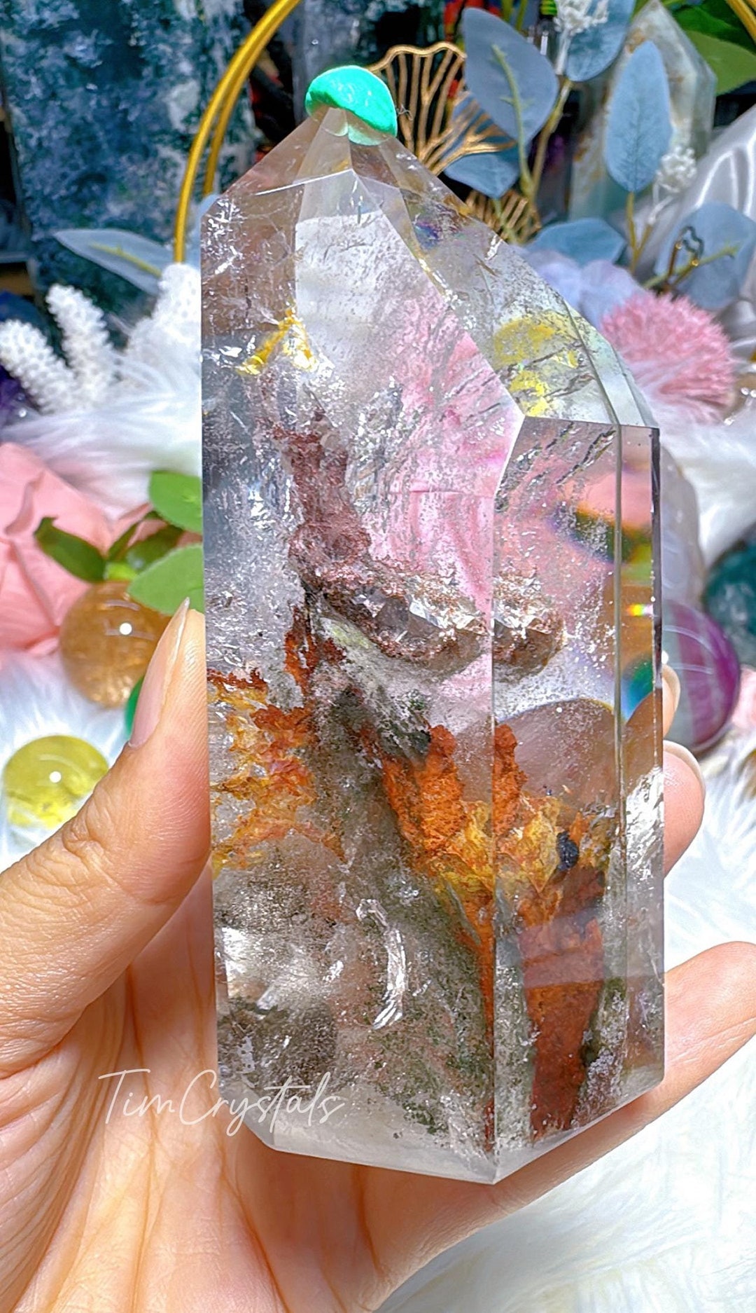 Natural Garden Phantom Quartz Tower Lodolite Freeform Ghost Quartz ...