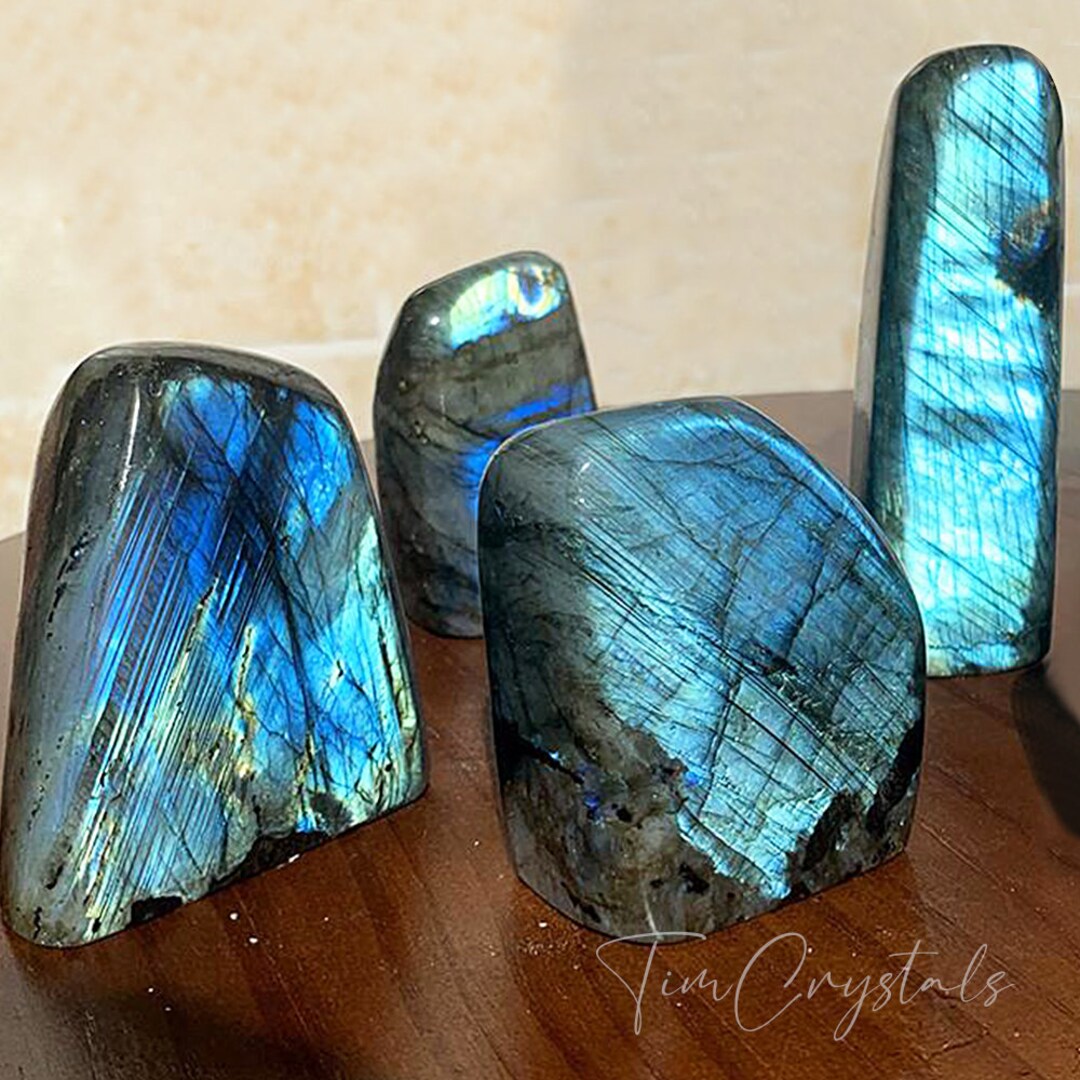 150G-1400G Natural Labradorite Freeform Specimen, Standing Polished ...