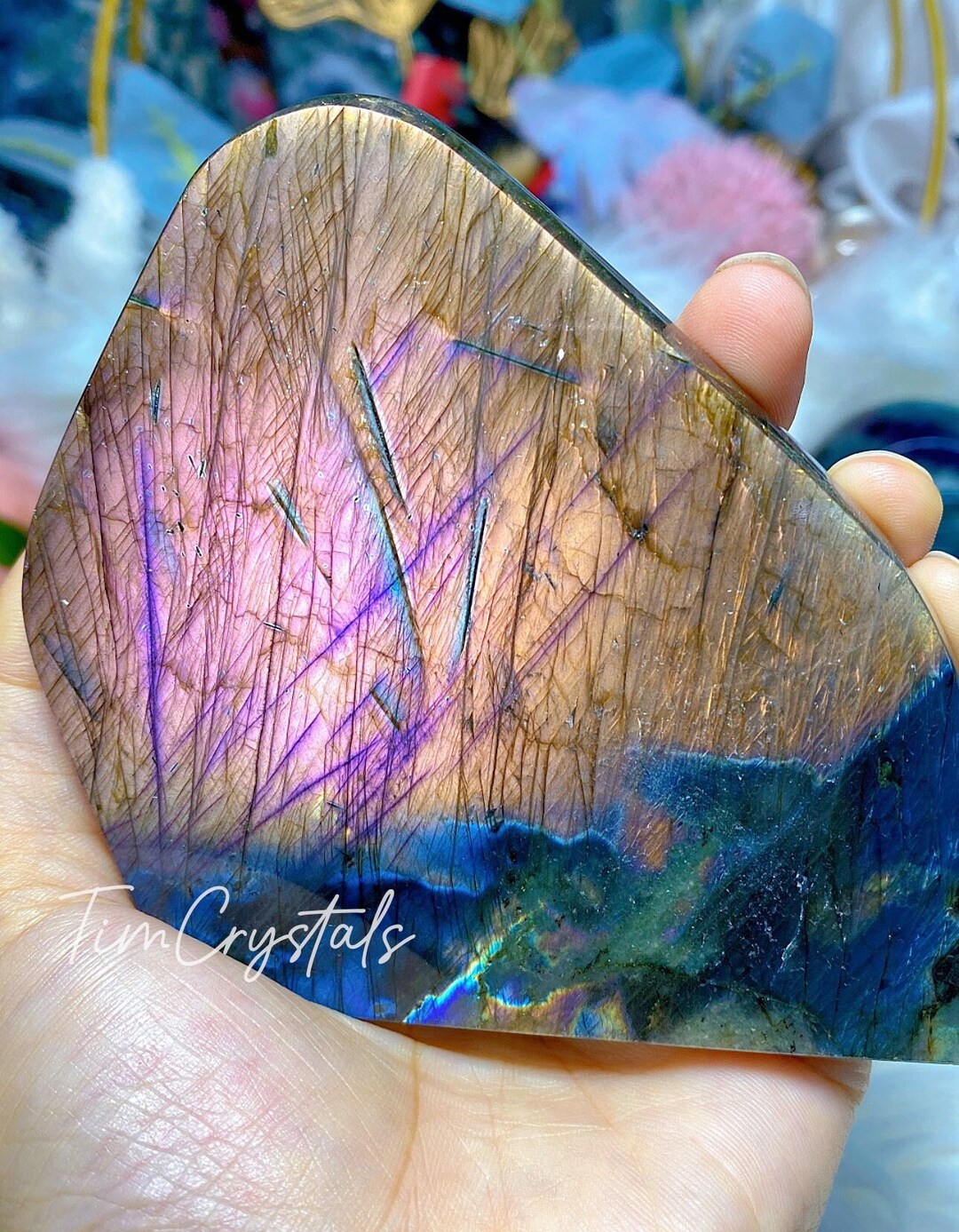 Natural Purple Labradorite Freeform Specimen, Standing Polished ...