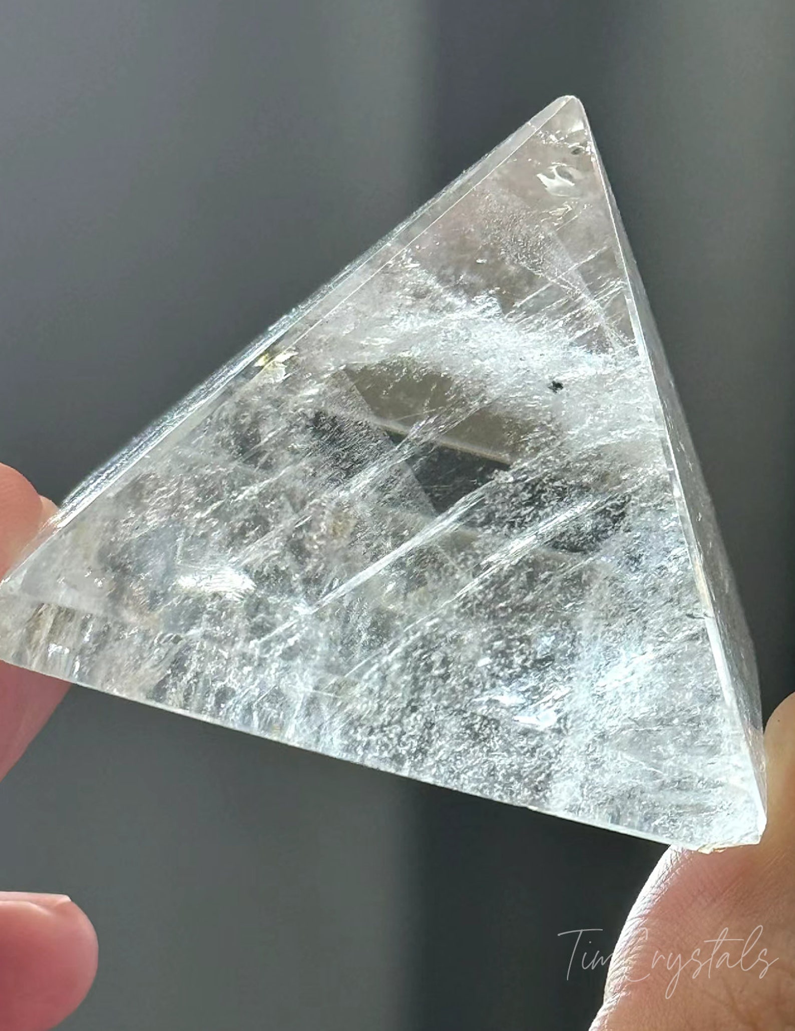 Natural Polished Clear Quartz Pyramid, Handmade Crystal Pyramid Home ...