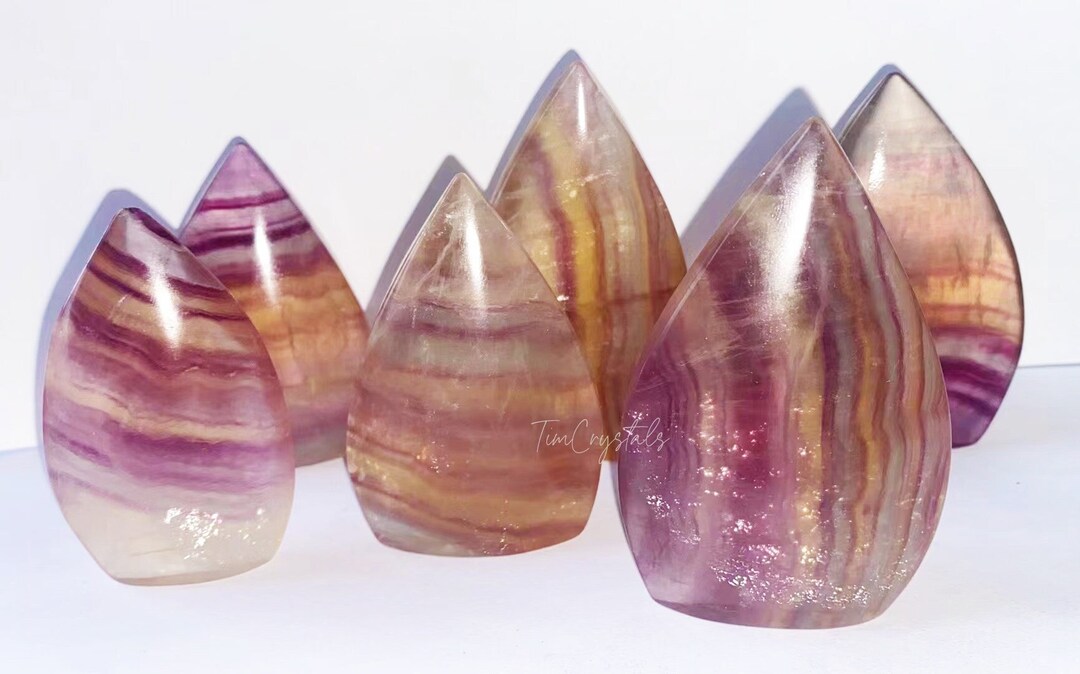 Candy Fluorite Freeform Flame Self-standing Watermelon Flame Crystal ...