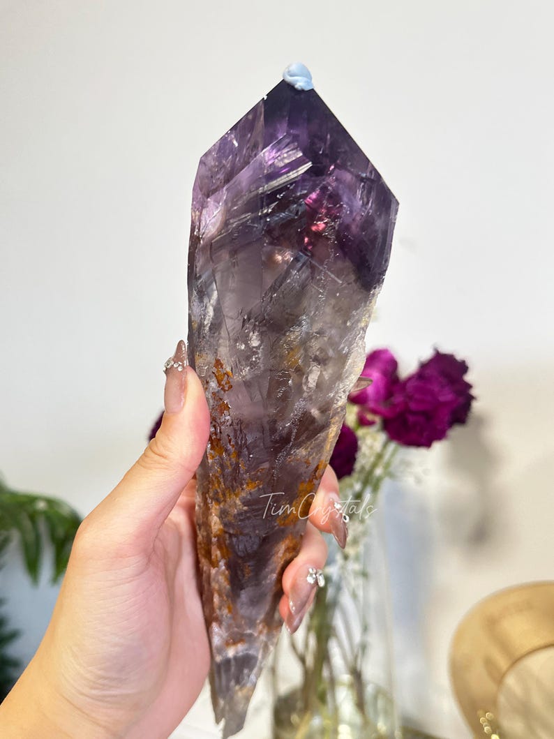 Natural Raw Amethyst Tooth, Purple Brazil Amethyst Wand, Rare Amethyst ...
