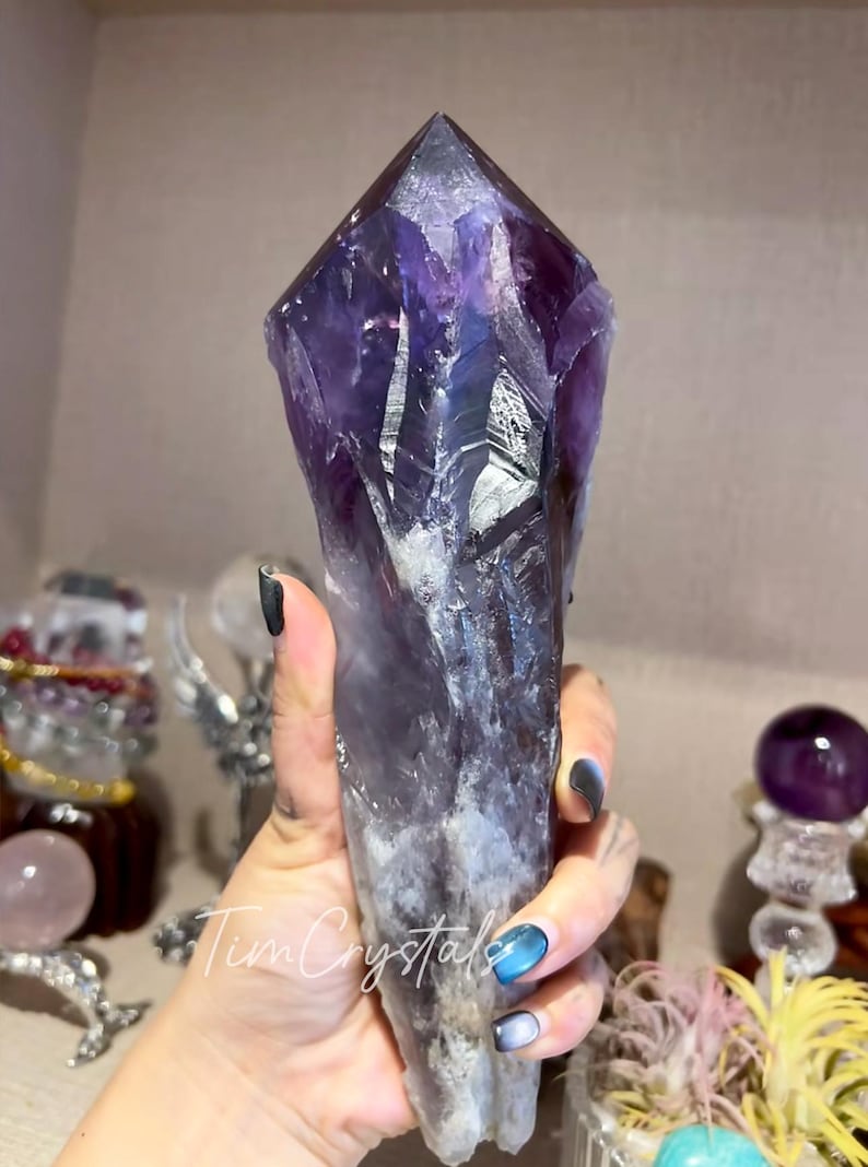 Natural Raw Amethyst Tooth, Purple Brazil Amethyst Wand, Rare Amethyst ...