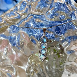 Moonstone Bean Necklace Rainbow Moonstone Pendant Jewelry Gift - Etsy