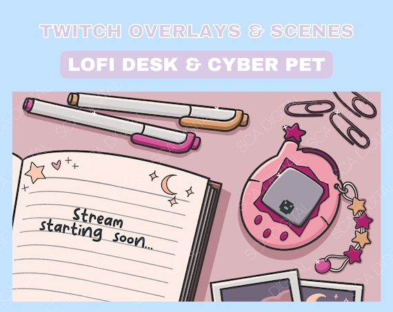 Animated Pink Lofi Cyber Pet Tamagotchi Desk Twitch Overlay - Etsy