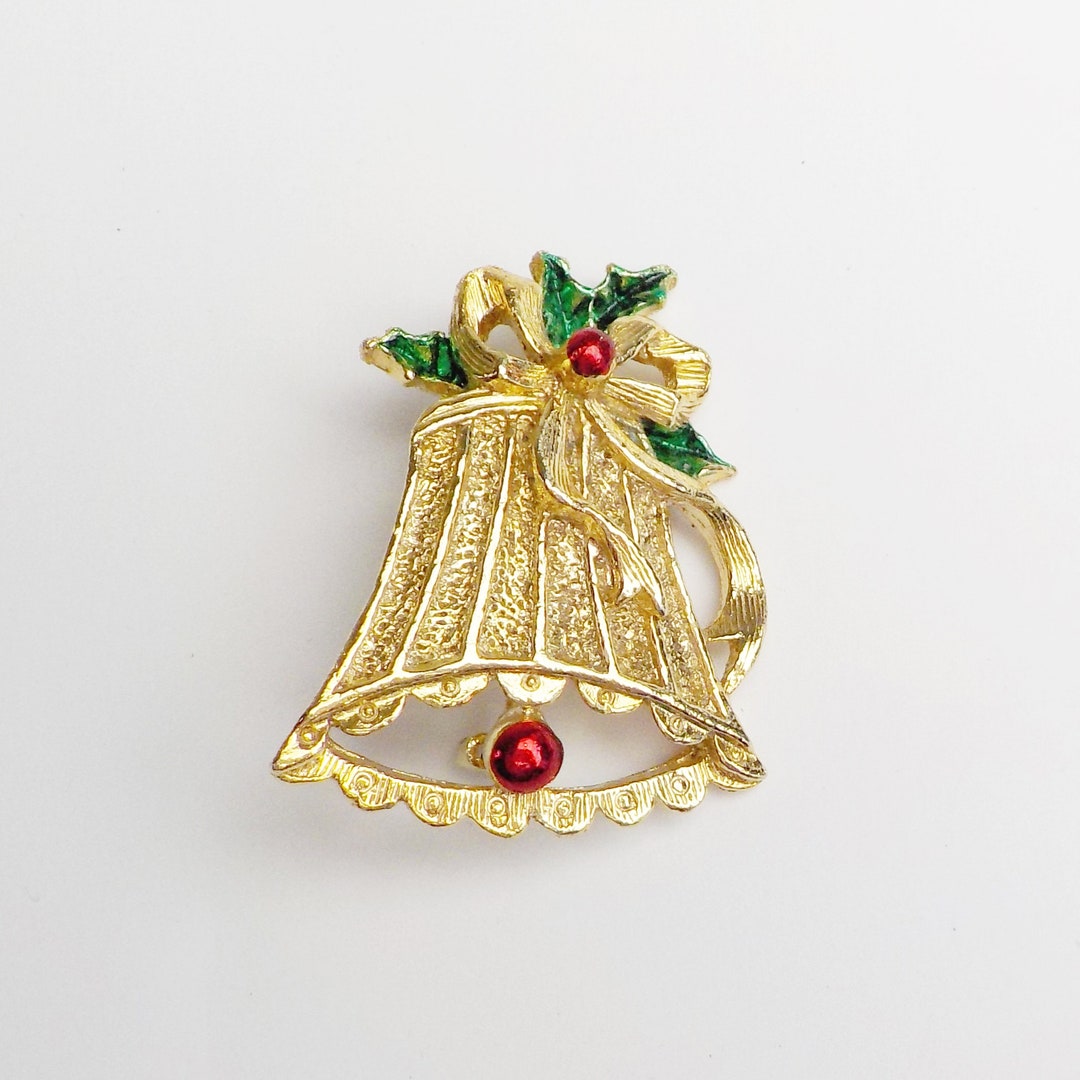 Vintage Christmas Bell Metal Gerrys Brooch Pin - Etsy