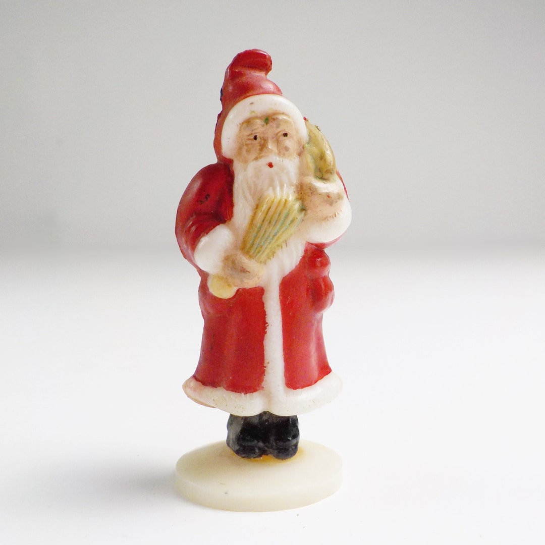 Vintage Mini Made in Hong Kong Plastic Santa Figurine Mid Century ...