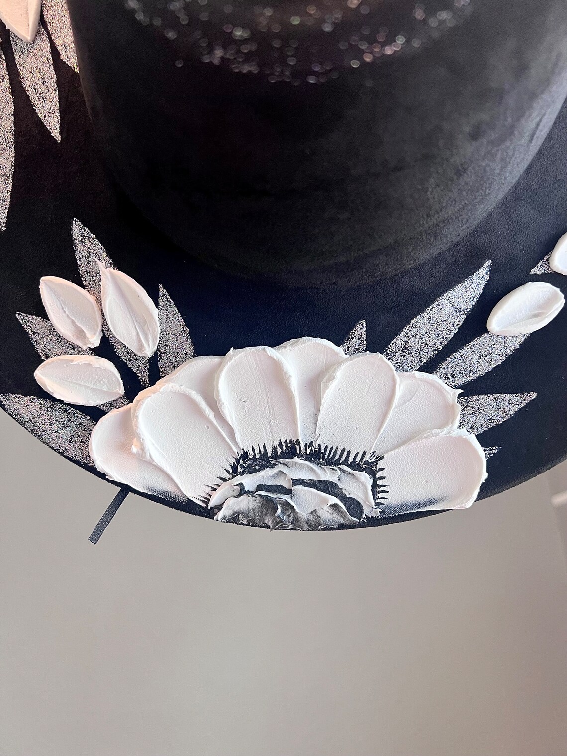 Wide Brim Fedora Halloween Hat Flower Crown Hat Spooky Season Hat ...