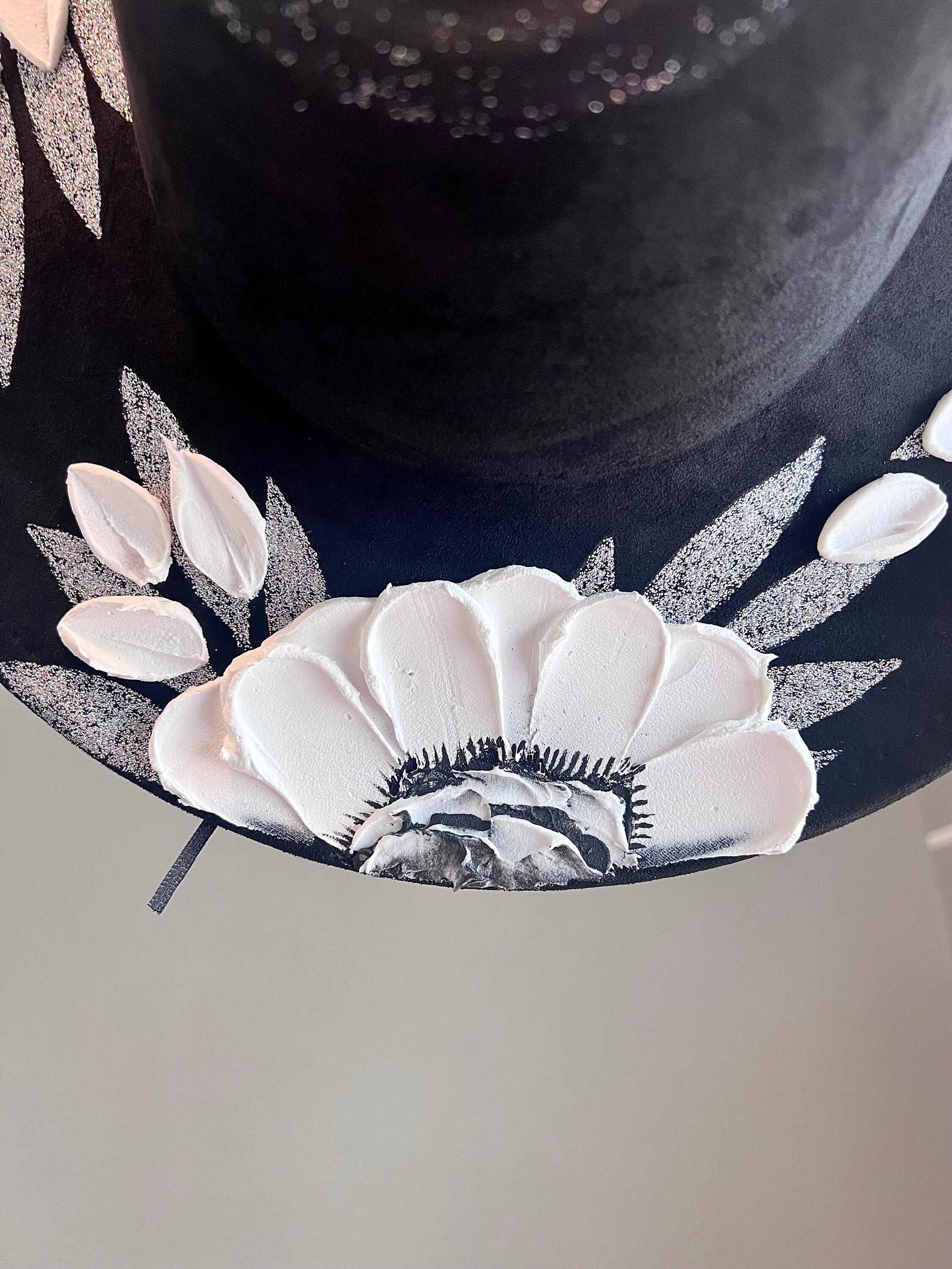Wide Brim Fedora Halloween Hat Flower Crown Hat Spooky Season Hat ...