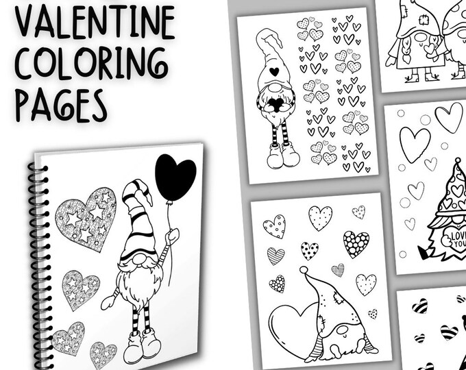 Valentines Coloring Pages- Printable Valentines Day Pages- Hearts ...