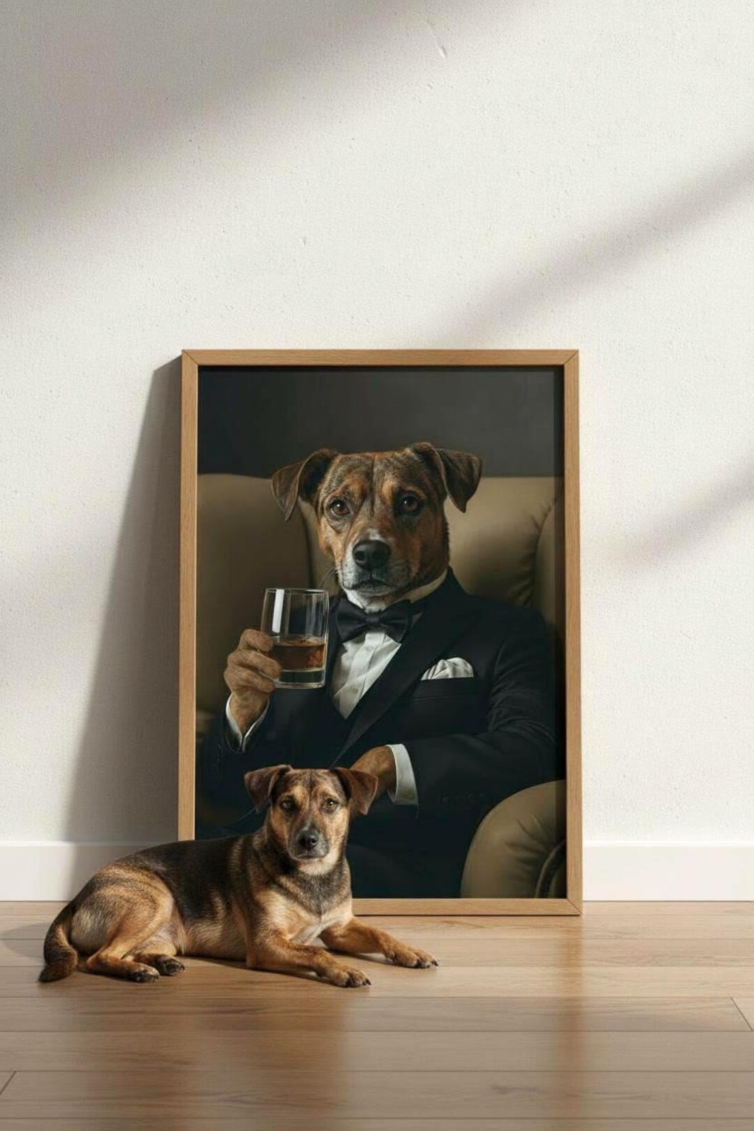 Custom Gentleman Pet Portrait From Photo | Personalized Pet Art Print ...