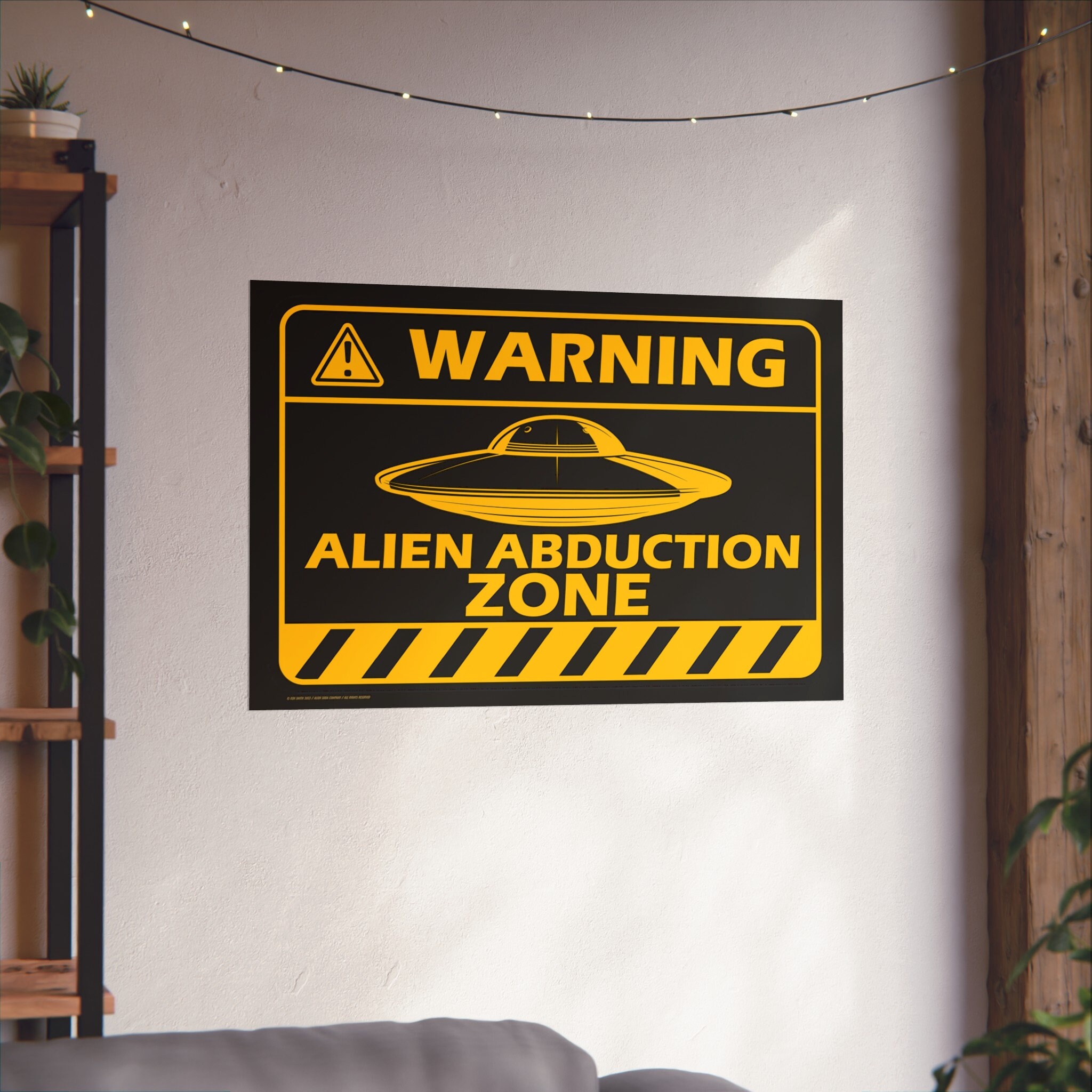 Alien Abduction Warning Sign Posters - Etsy