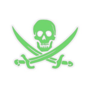 Green Jolly Roger Die Cut Sticker - Etsy