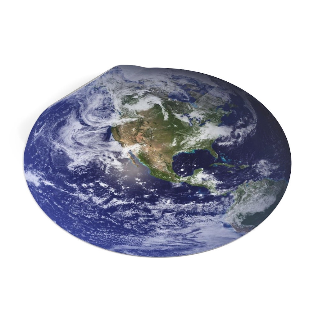 4x4 / 5x5 Earth Round Vinyl Stickers - Etsy
