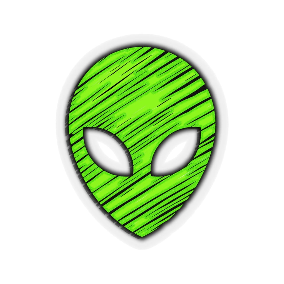 Alien Head Die-cut Sticker - Etsy
