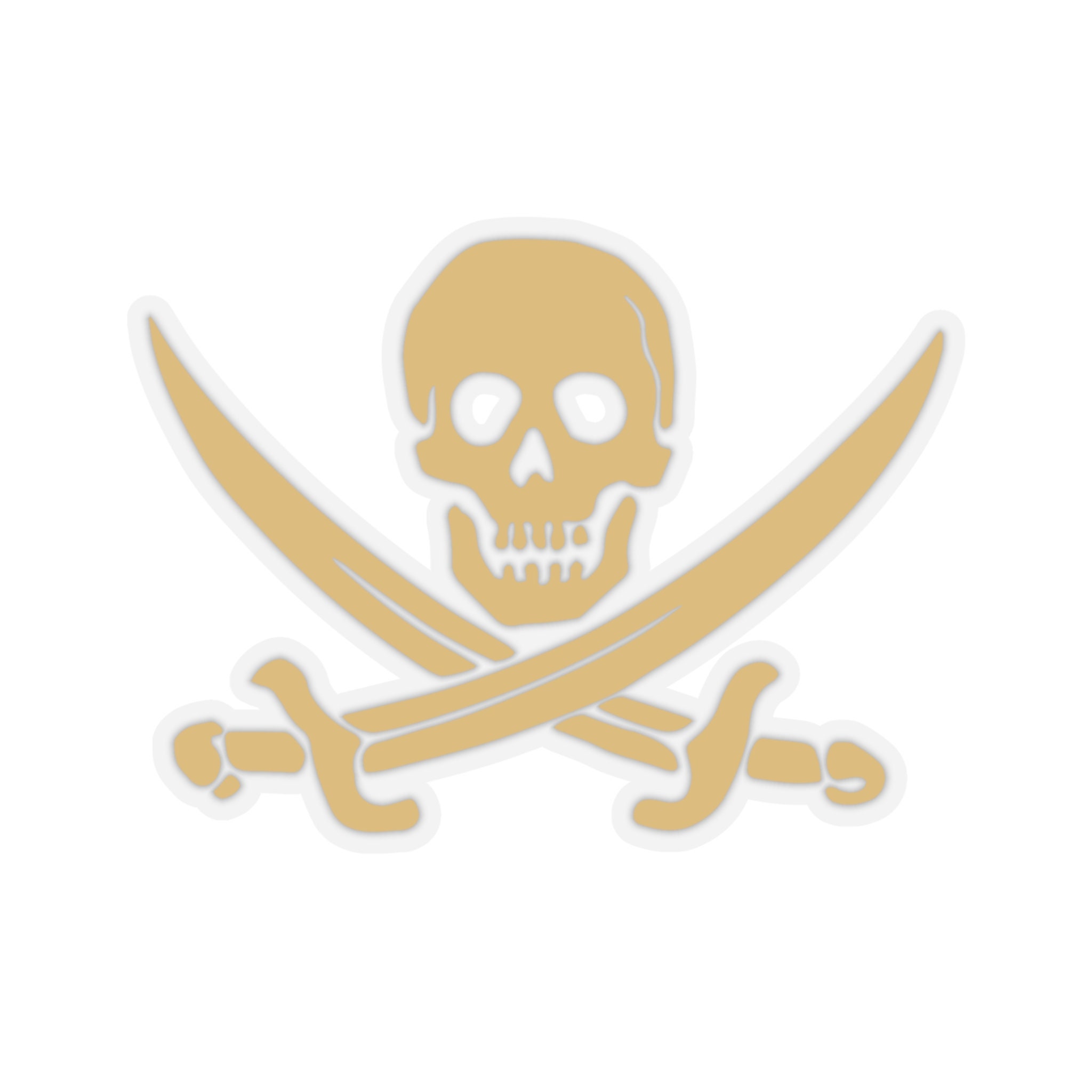 Gold Jolly Roger Die Cut Sticker - Etsy