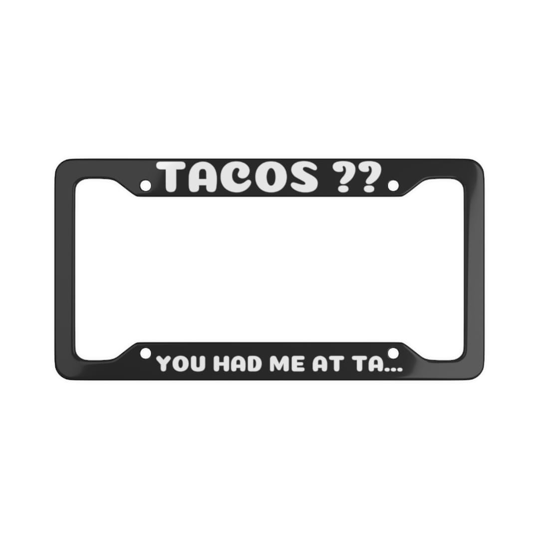Taco Peace License Plate Frame Black - Etsy