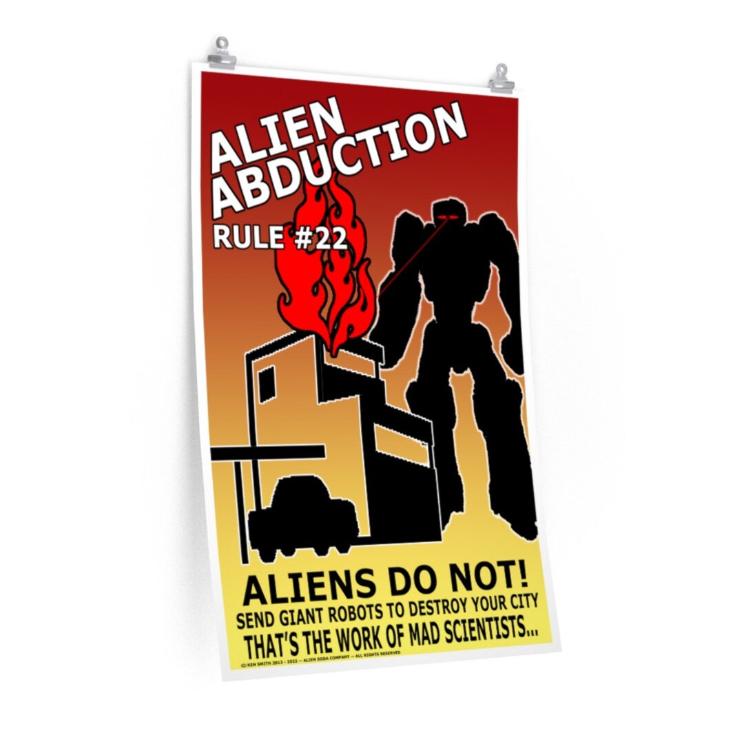 Rules for Alien Abduction : Rule #22 Poster - Etsy