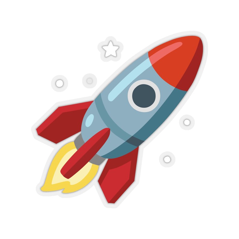 Retro Rocket Die Cut Sticker - Etsy