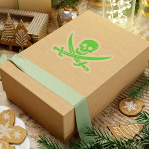 Green Jolly Roger Die Cut Sticker - Etsy