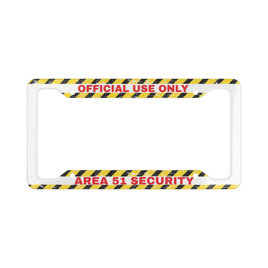 AREA 51 Security White License Plate Frame - Etsy