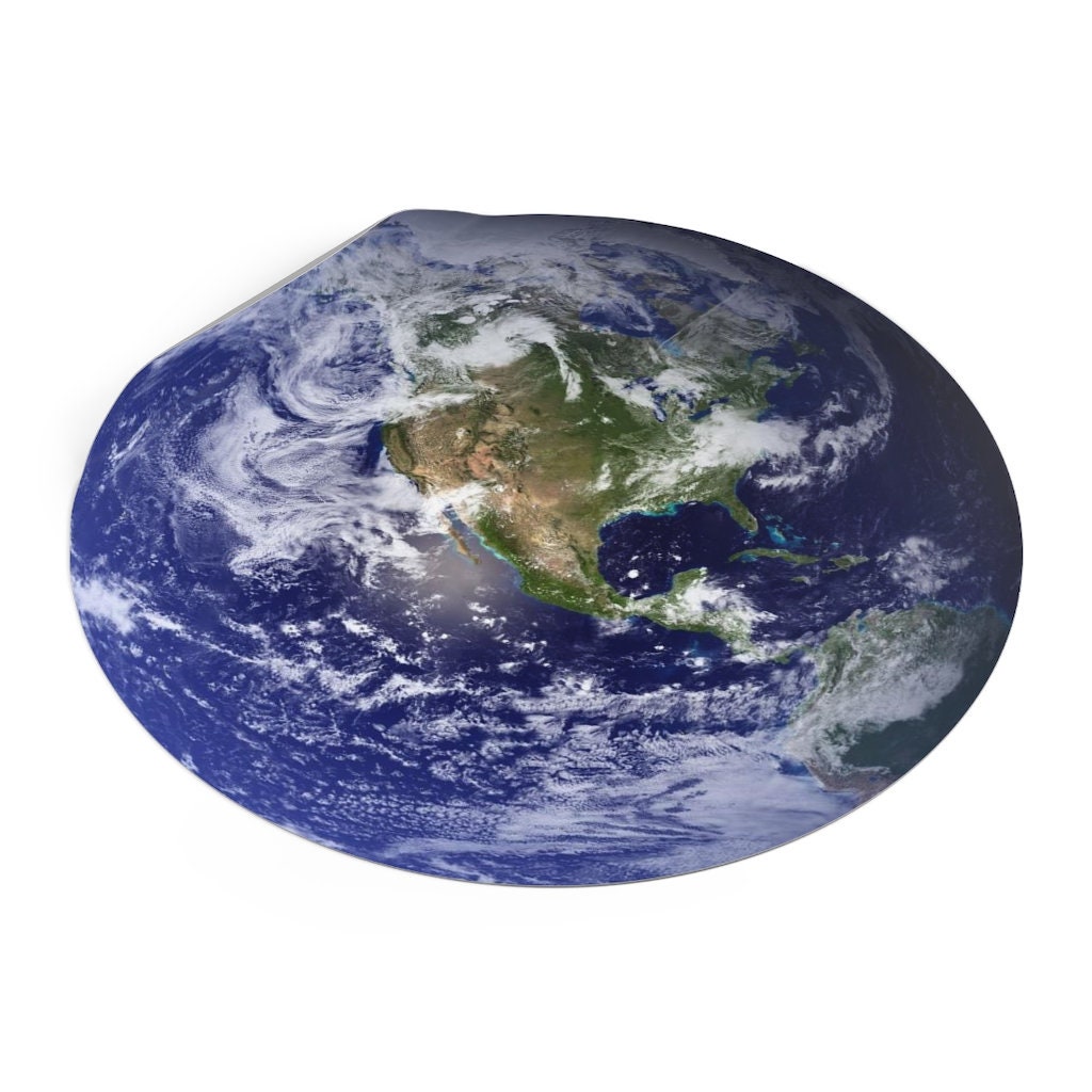 4x4 / 5x5 Earth Round Vinyl Stickers - Etsy