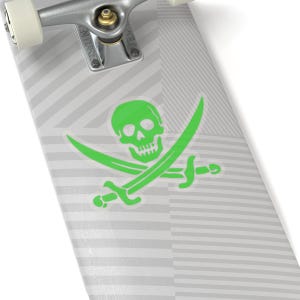 Green Jolly Roger Die Cut Sticker - Etsy