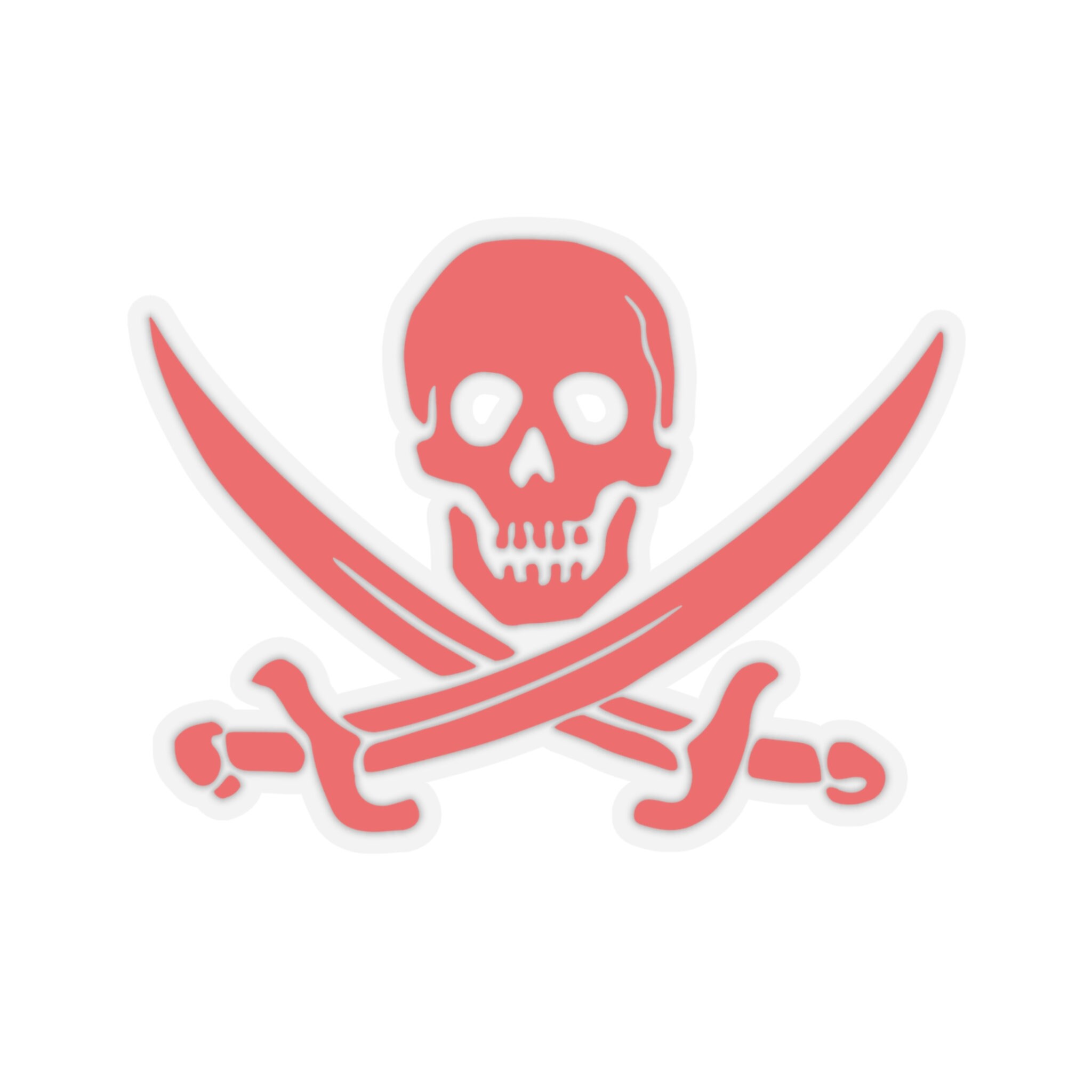 Red Jolly Roger Die Cut Sticker - Etsy